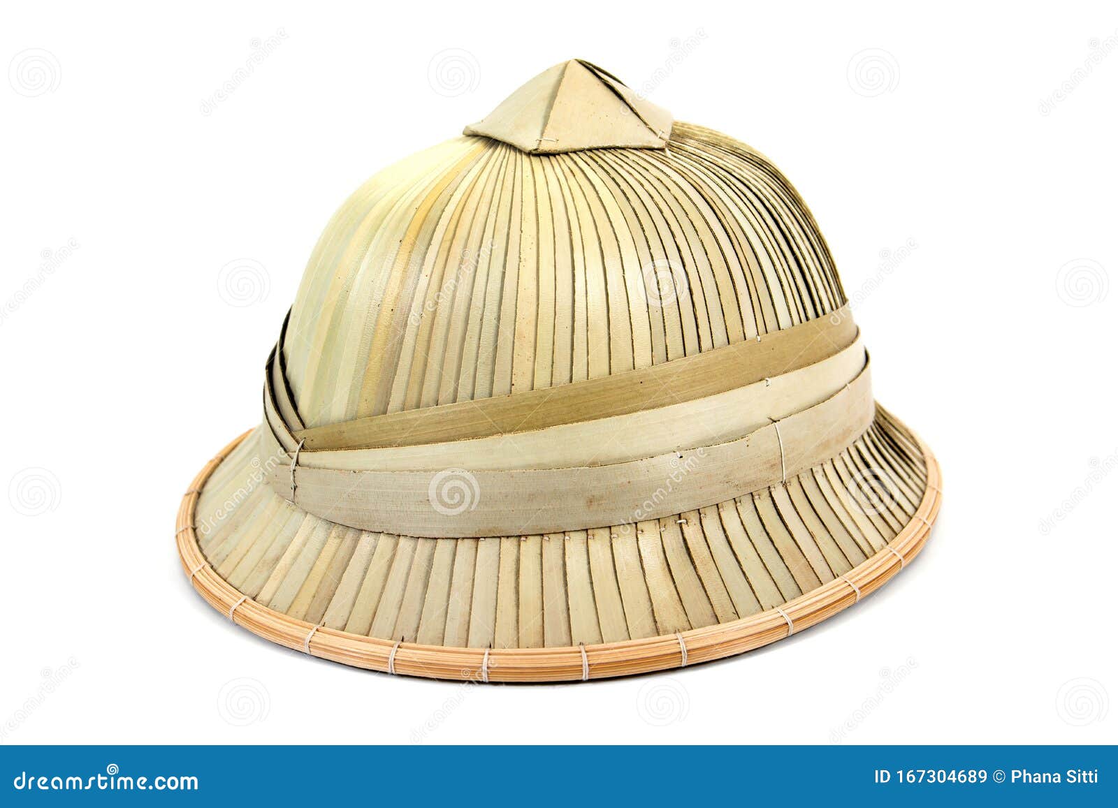 Small Weave Palm Leaves Hat Isolated on White Background. Dried Palm ...