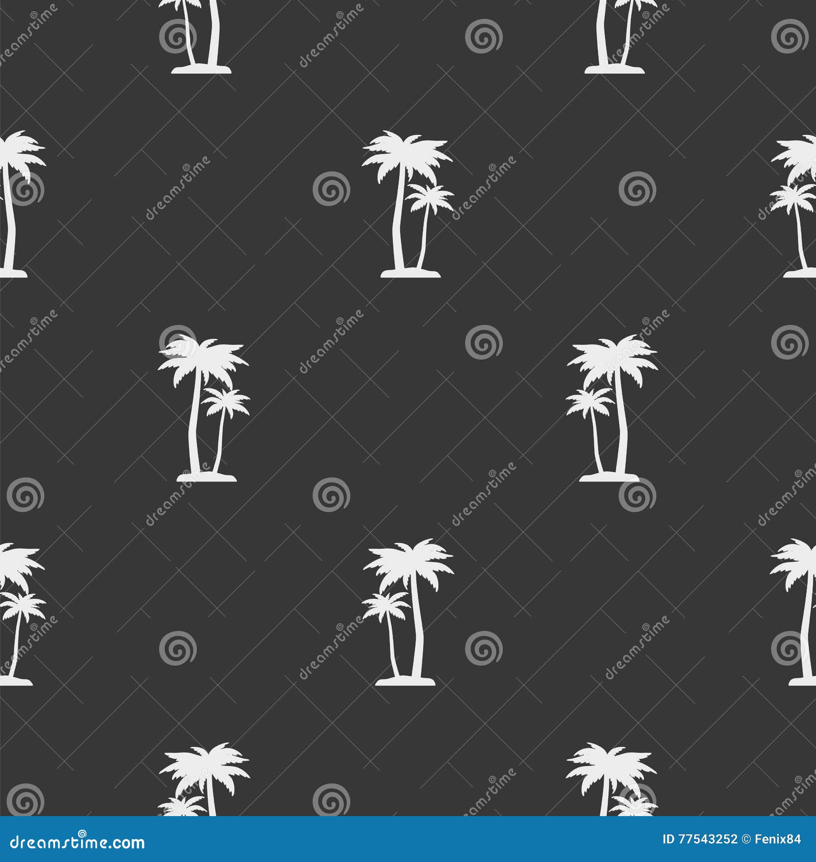 Small Palm Trees. Seamless Vector Pattern Stock Vector - Illustration ...