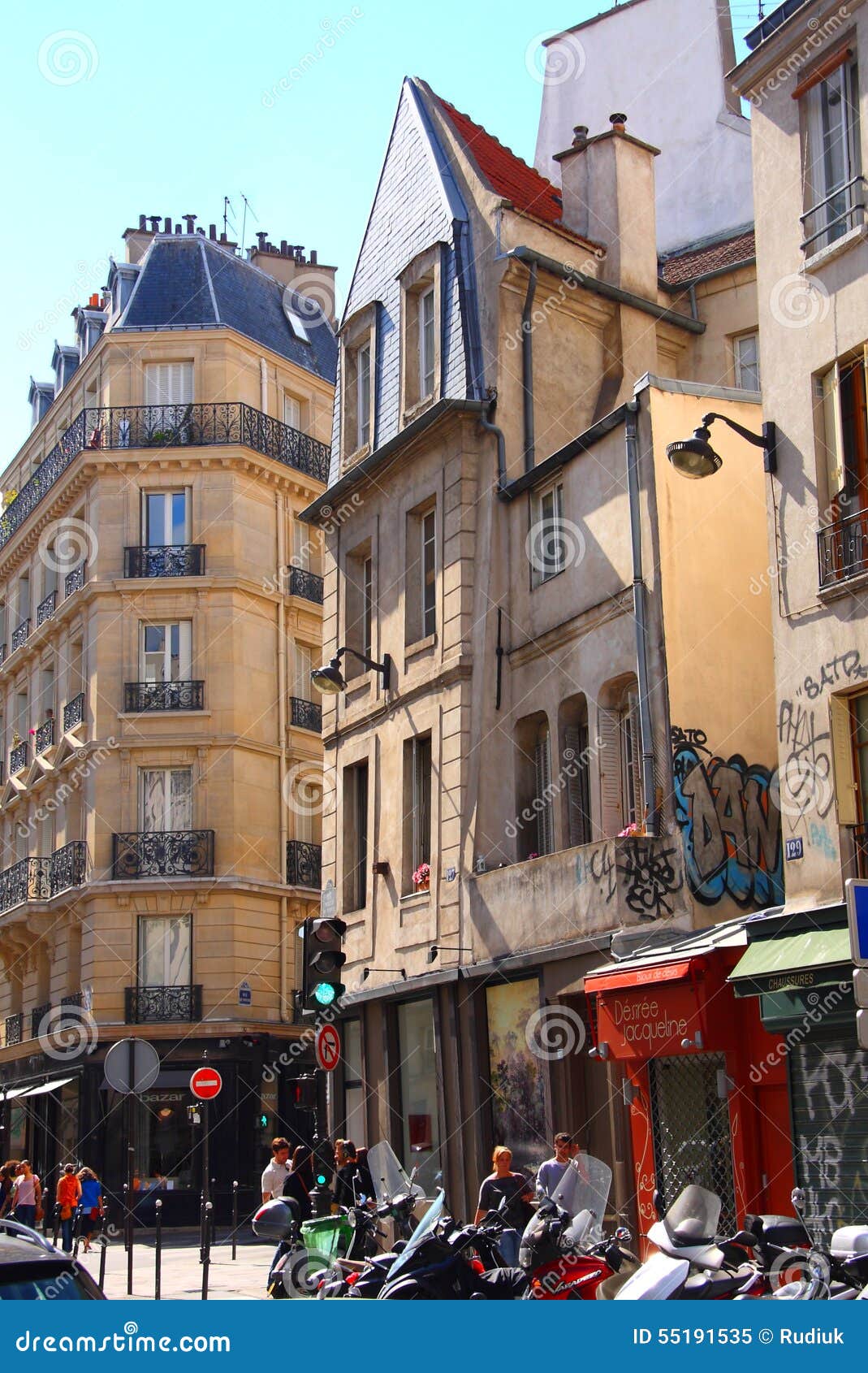 Small parisian street editorial image. Image of ancient - 55191535