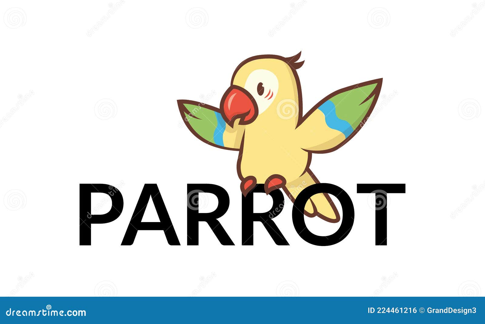 Small Parrot Logo. the Parrot Spread Its Wings Stock Vector ...