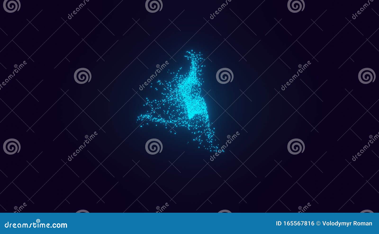 Small Particle Abstract Design of Blue Power Cloud Against Dark ...