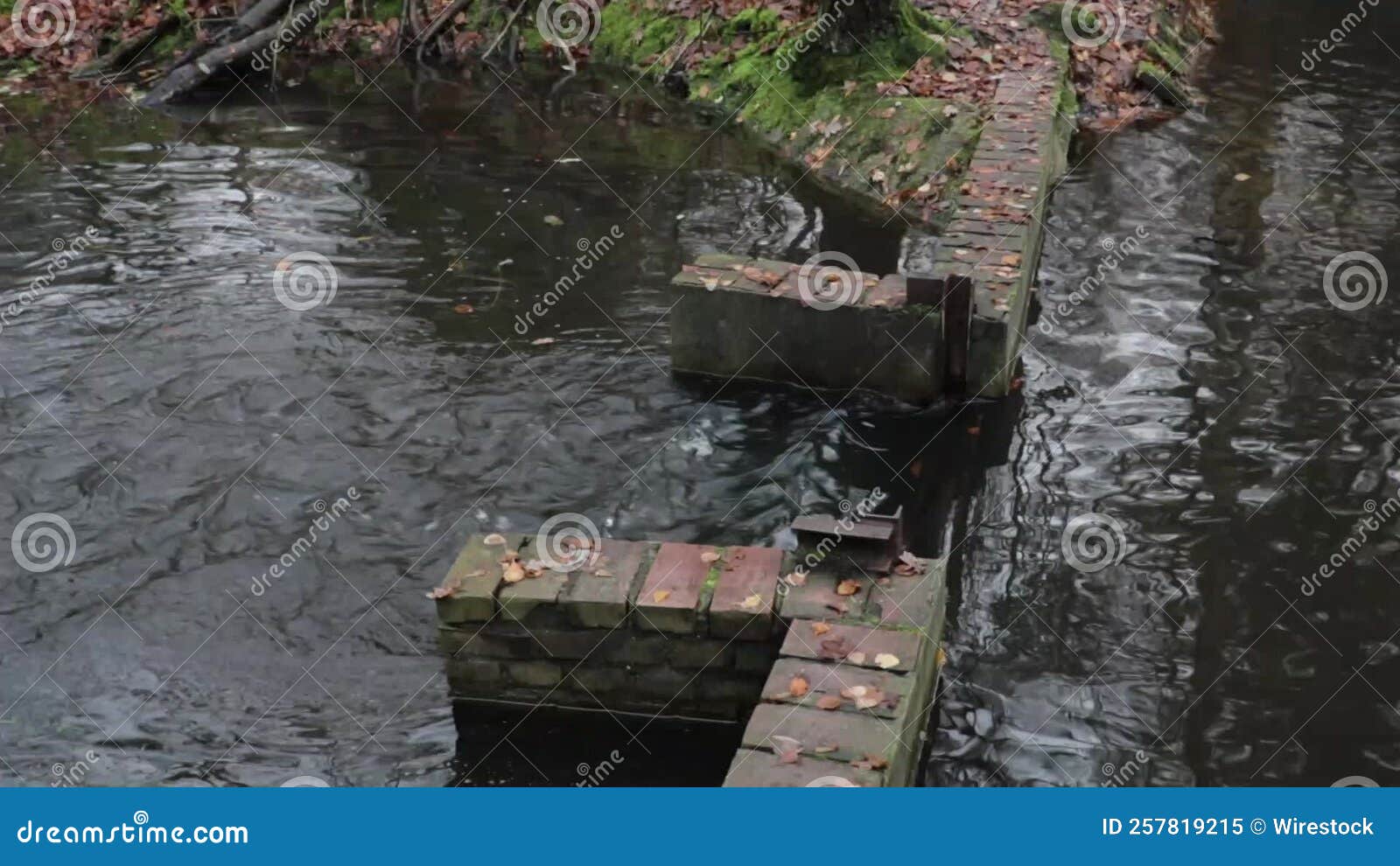 Small Passage between Two Brick Walls with Water Passing through Them ...