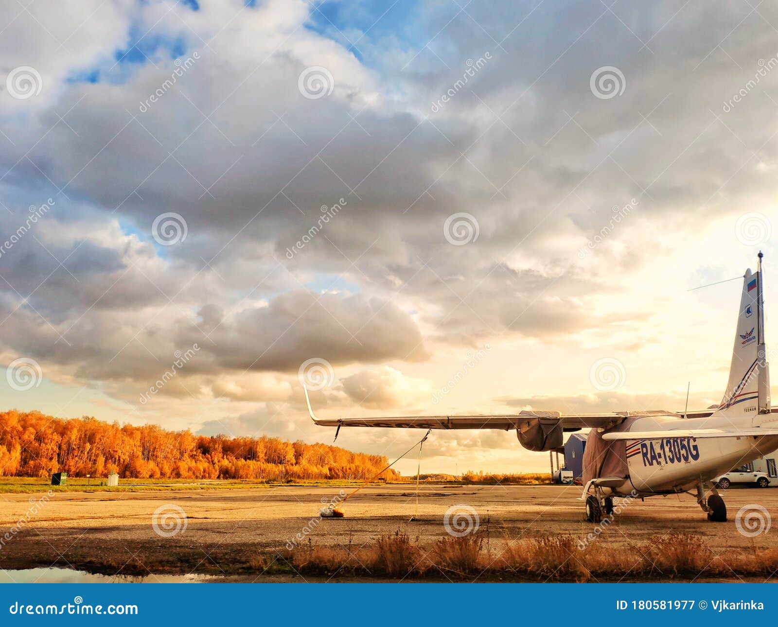 Small Passenger Plane Sitting on the Runway. Editorial Photography ...