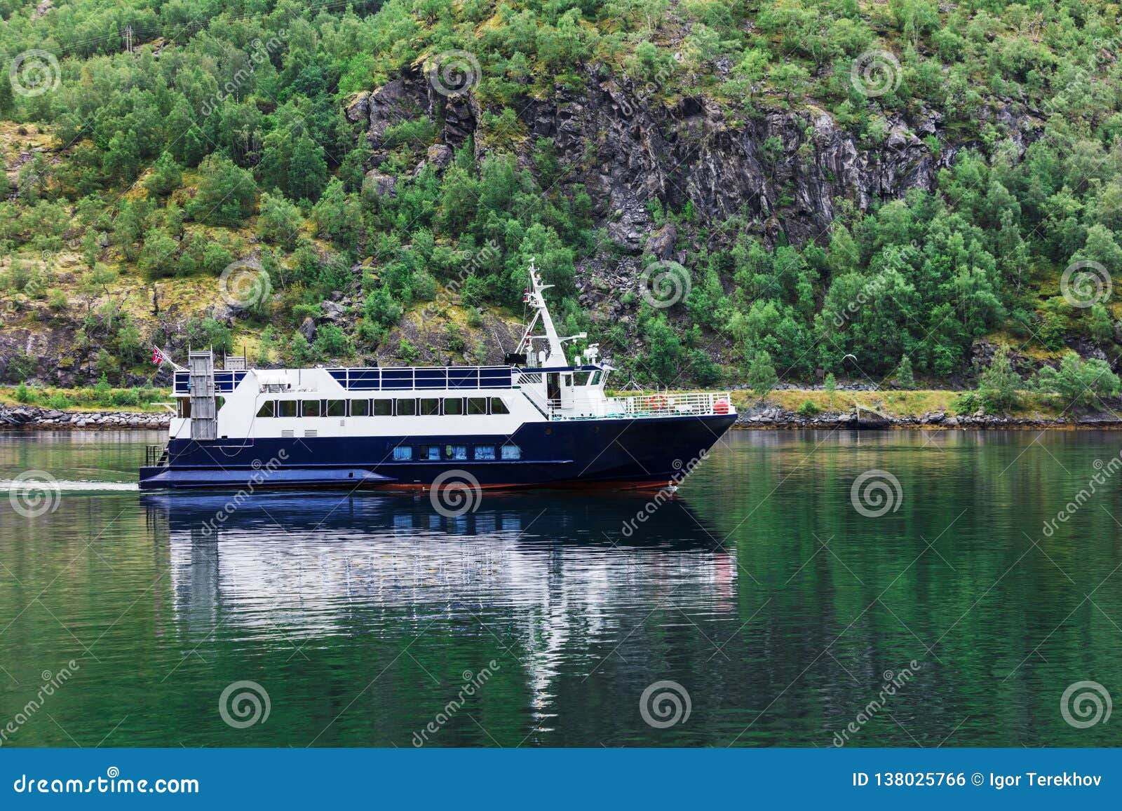 Small Passenger Ships in Fjord, Norway Stock Photo - Image of scenic ...