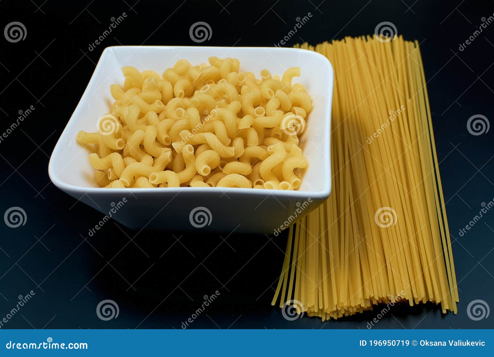 Small Pasta in the Shape of a Spring in a White Plate Spaghetti Pasta ...