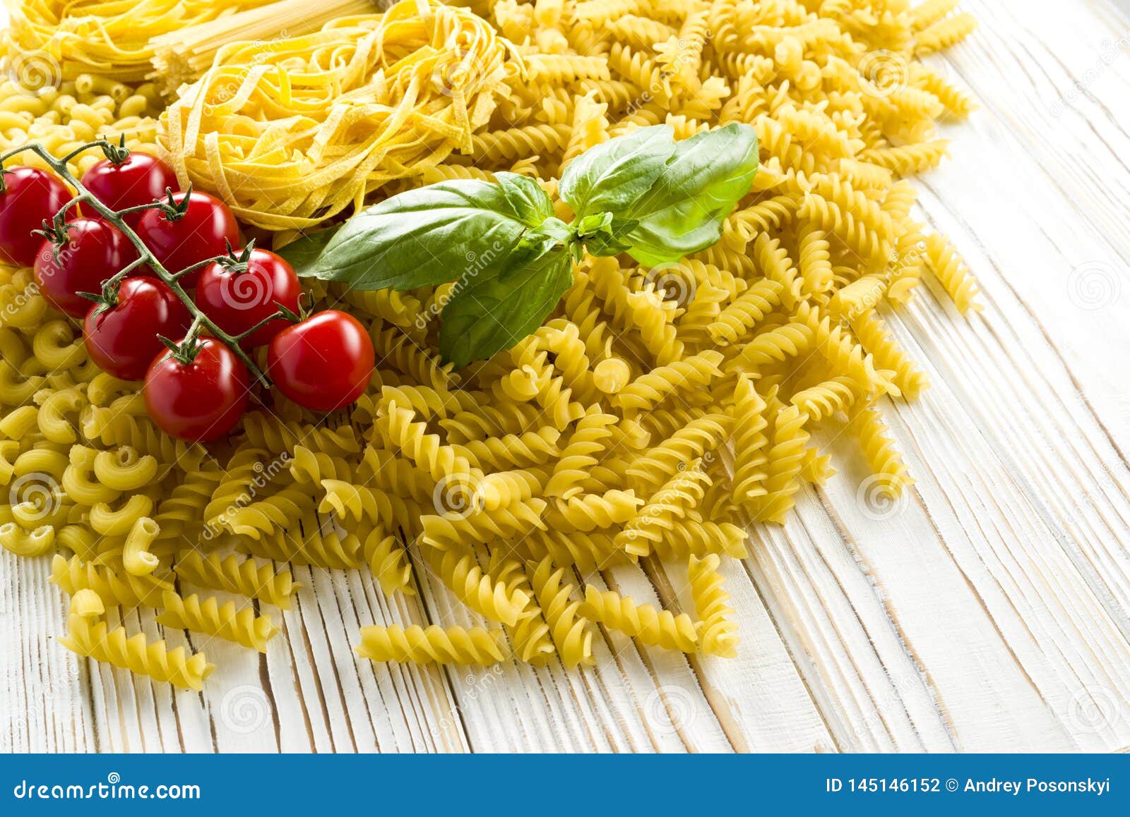 Small Pasta for Soups, Curly Pasta and Basil Stock Photo - Image of ...