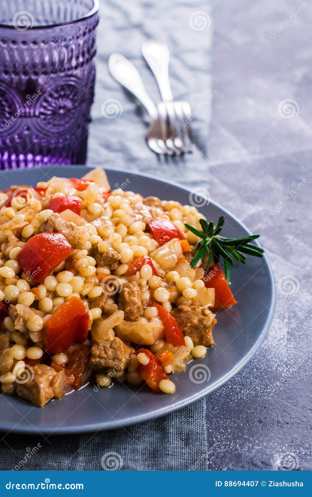 Small Pasta with Vegetables Stock Image - Image of closeup, braised ...