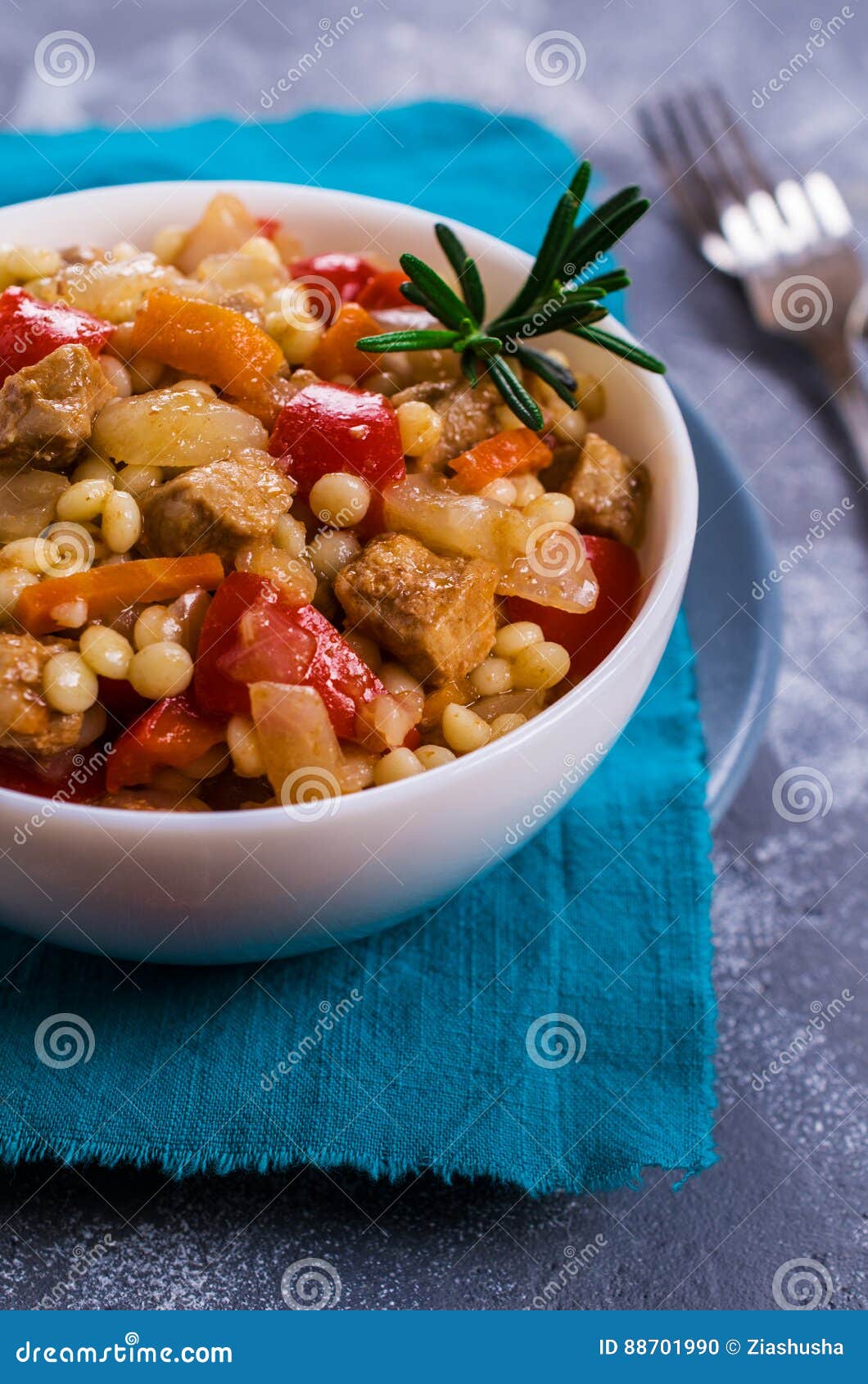 Small Pasta with Vegetables Stock Photo - Image of beef, closeup: 88701990