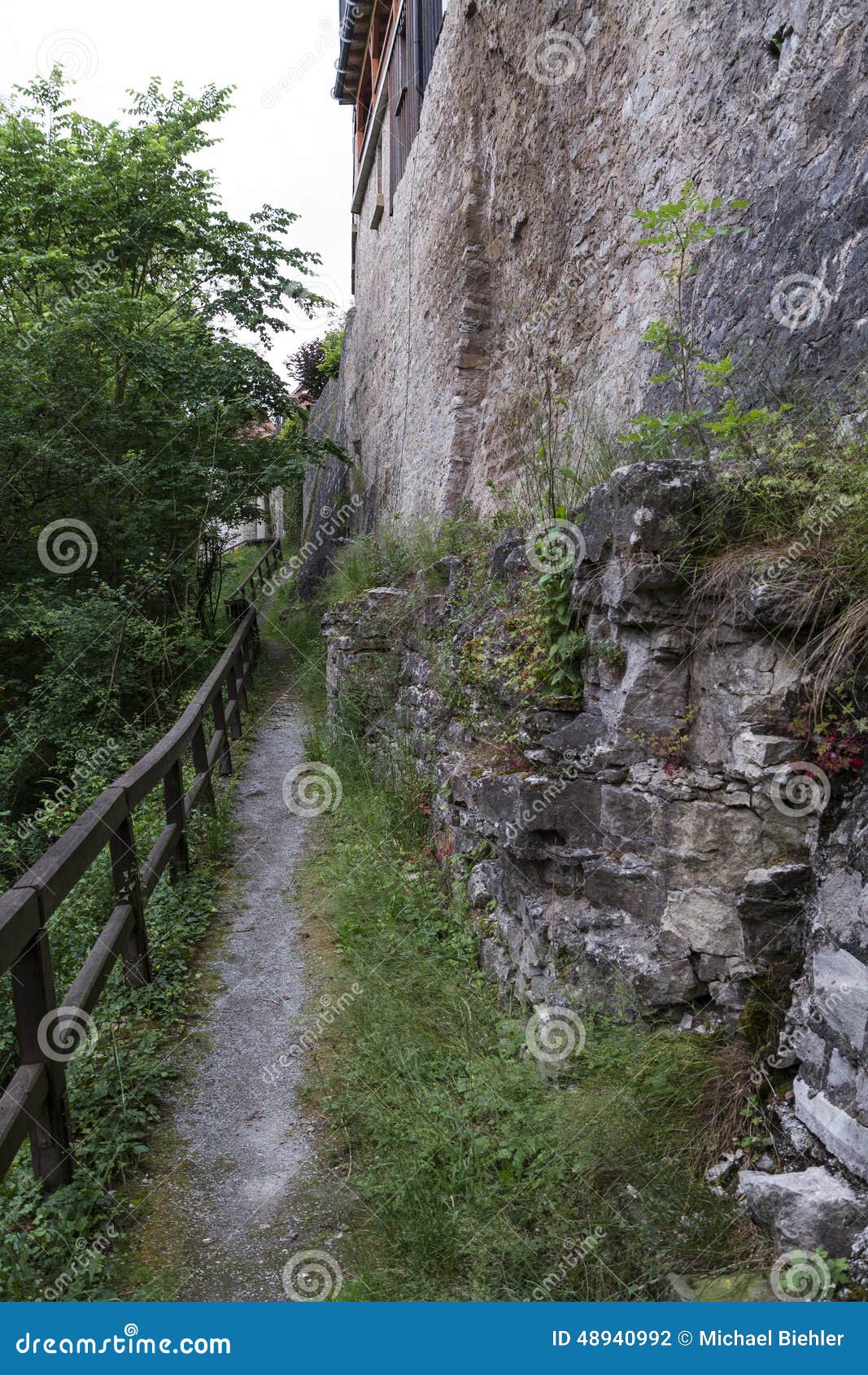 Small Path with Wooden Handrail Stock Photo - Image of countryside ...