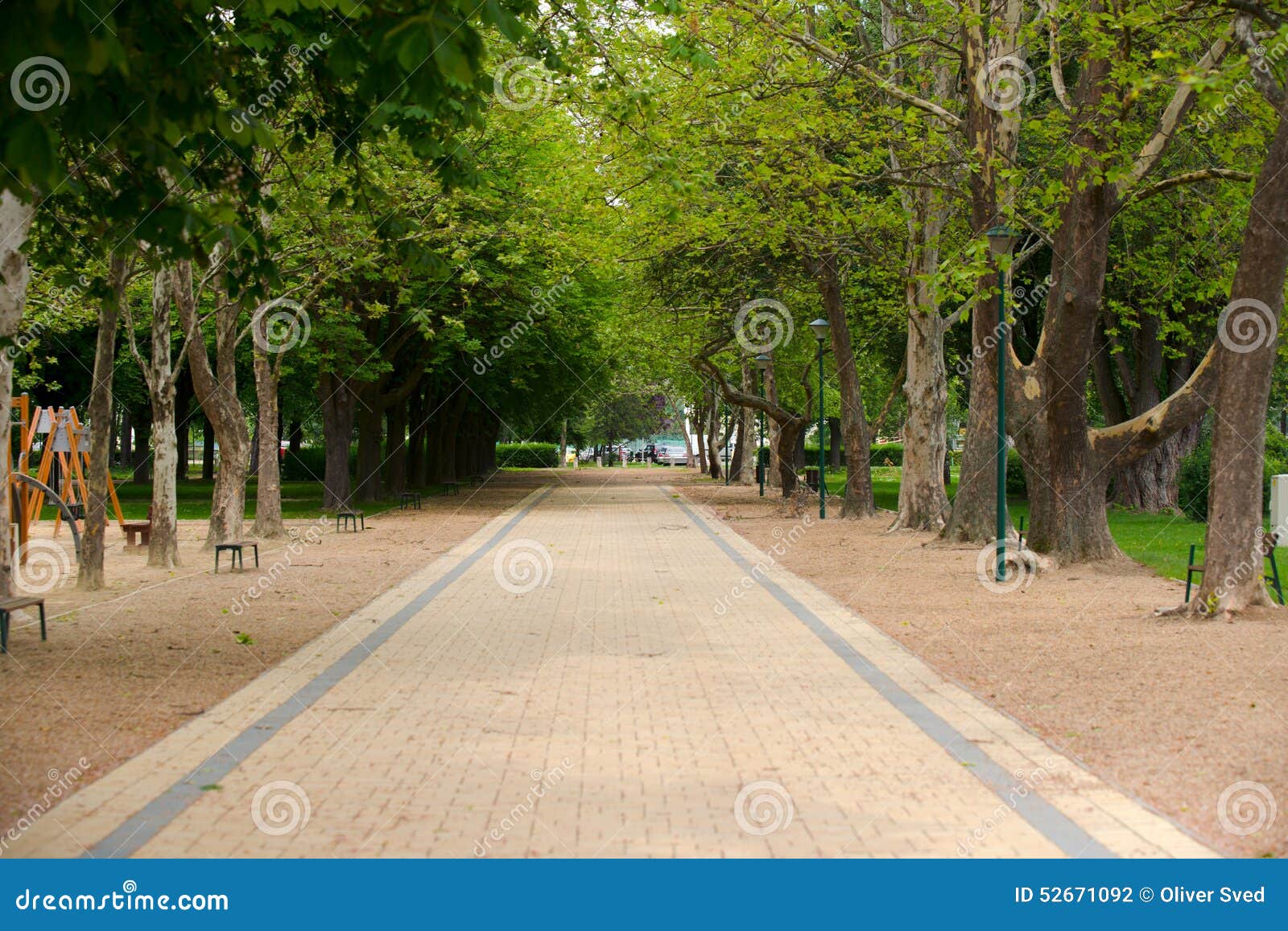 Small Pathway Going Trough the Park Stock Photo - Image of public ...