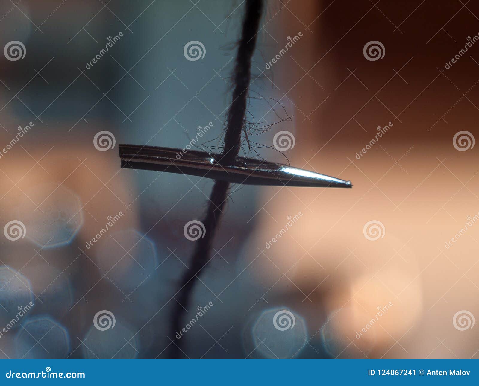 Broken Needle on Black Yarn Stock Image - Image of yarn, hair: 124067241
