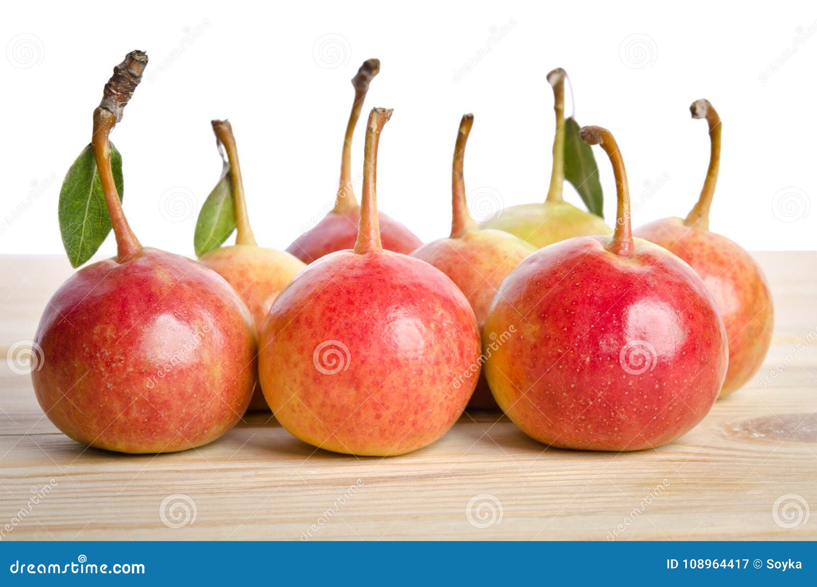 Small Pears and Leaves in a Grouping Stock Image - Image of healthy ...