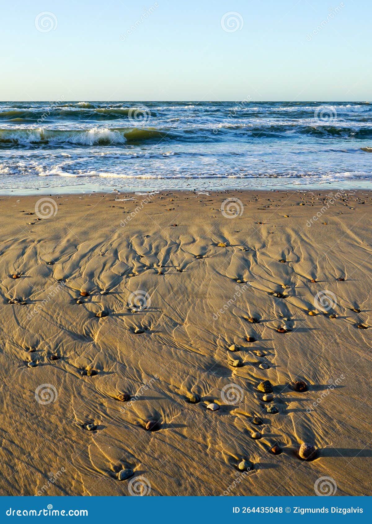 Small Pebbles in the Beach Sand, Interesting Sand Texture Created by ...
