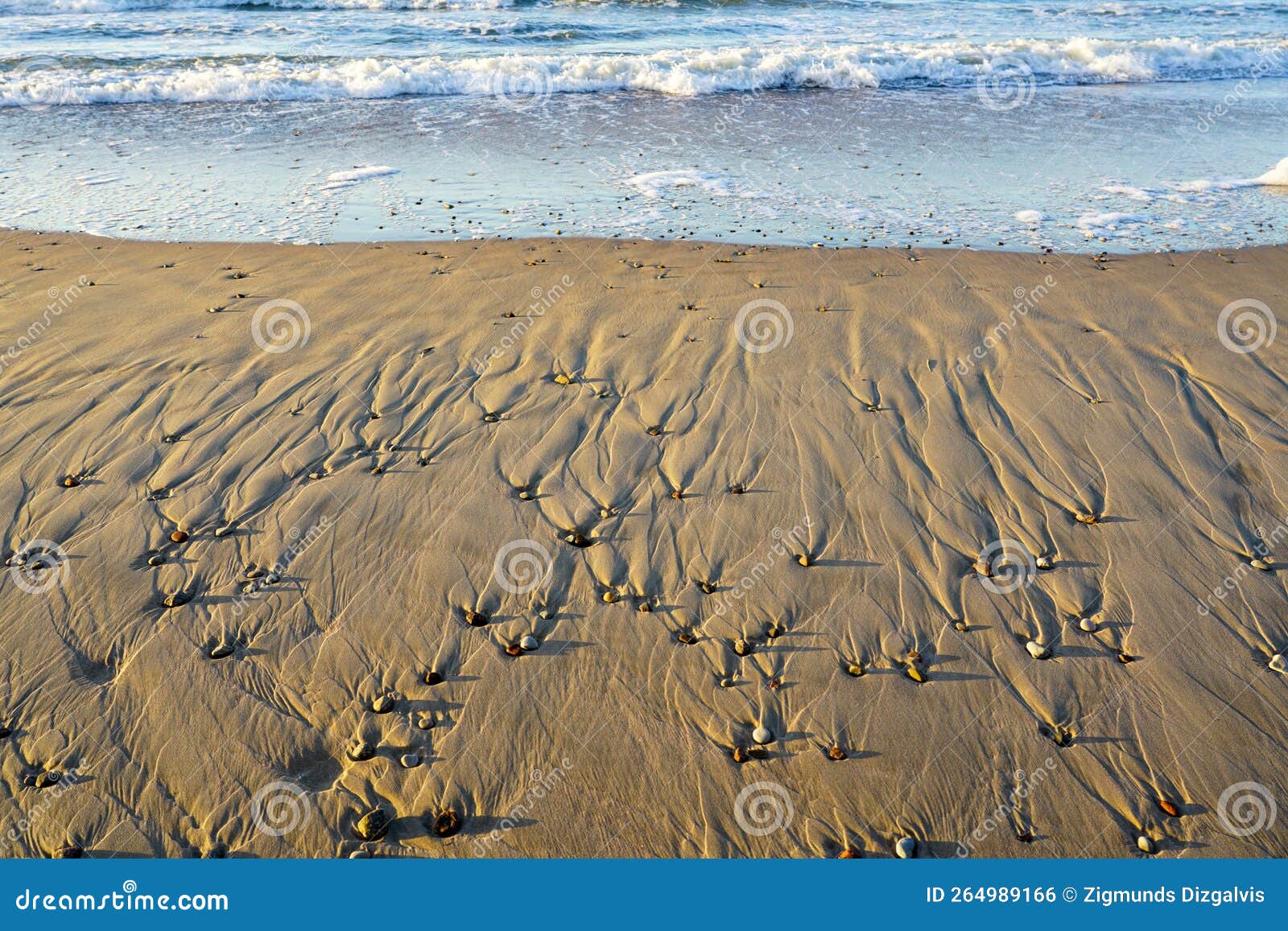 Small Pebbles in the Beach Sand, Interesting Sand Texture Created by ...