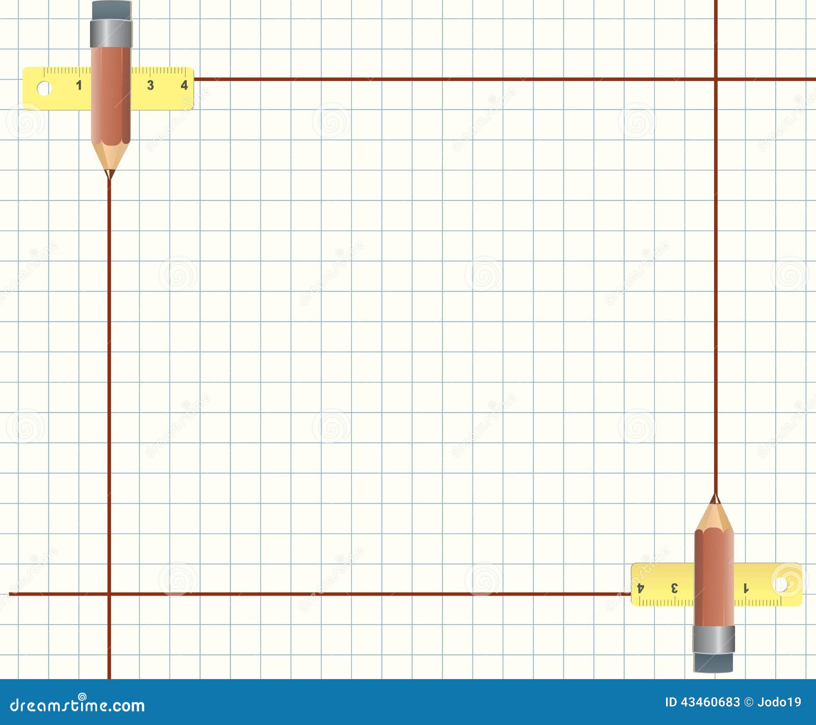 Pencil Draws Lines On Sheet Of Notebook Paper With Protractor. Plotting ...