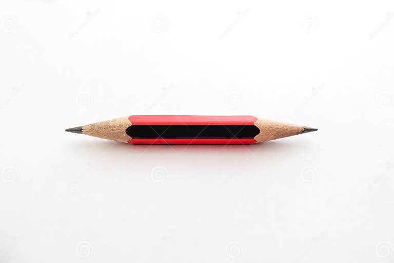 A Small Pencil, Sharpened at Both Ends, on a White Background Stock ...