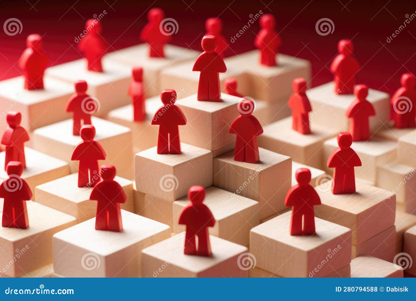 Small People Figures on Wooden Cubes. Teamwork and Development ...