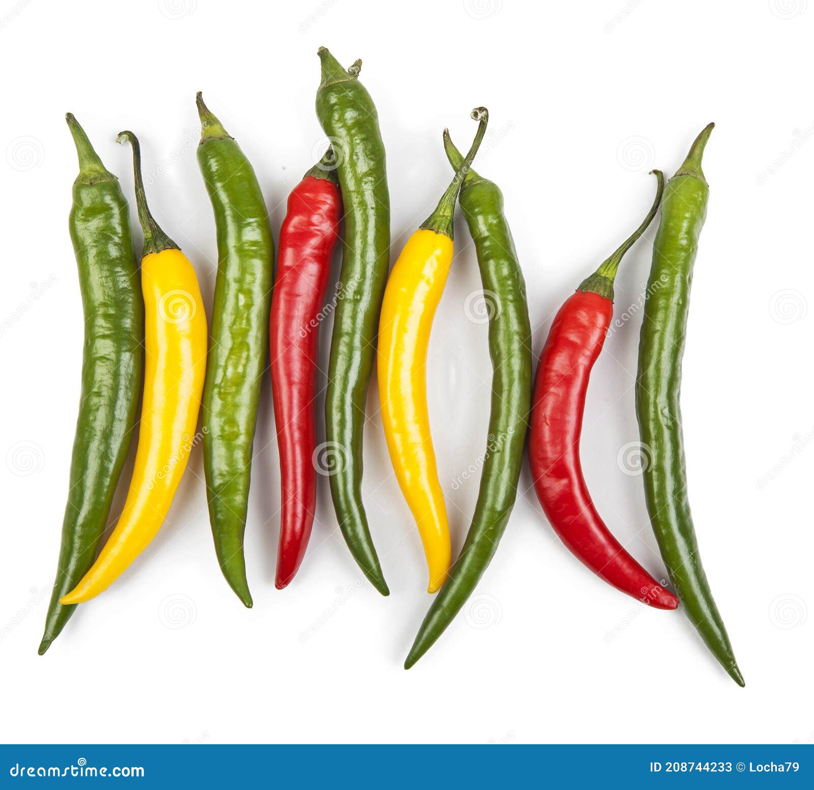 Small Peppers Isolated on a White Background. Stock Image - Image of ...