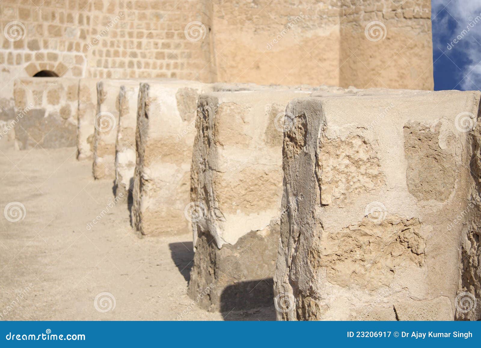 Small Perpendicular Walls Supporting the Main Wall Stock Image - Image ...