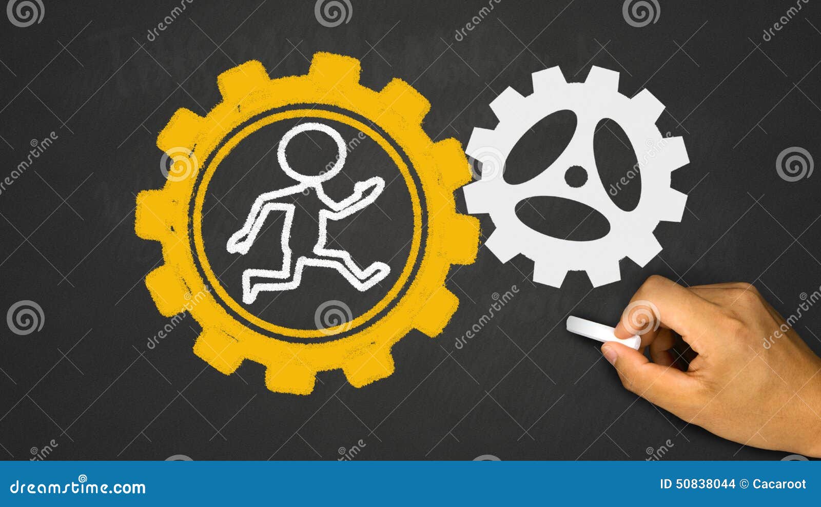 Small Person Running in Gear Wheel Stock Photo - Image of move, inspire ...