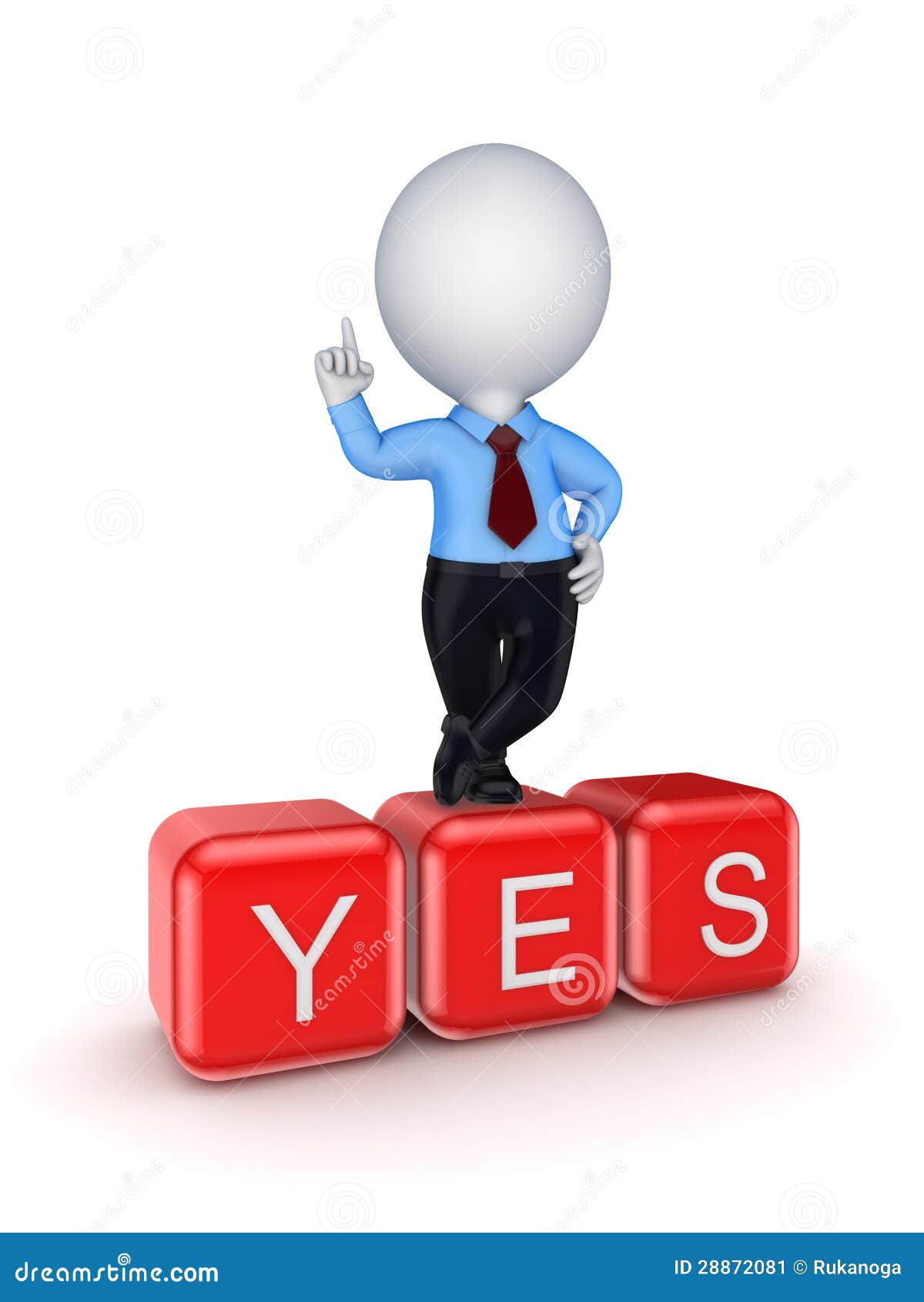 Small Person Standing on Word YES. Stock Illustration - Illustration of ...