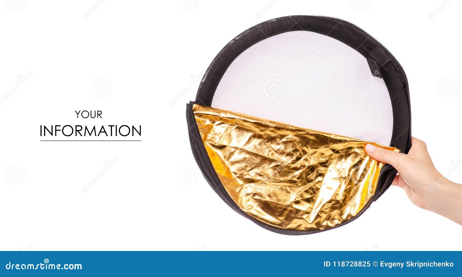 Small Photo Reflector in Hand Pattern Stock Image - Image of horizontal ...