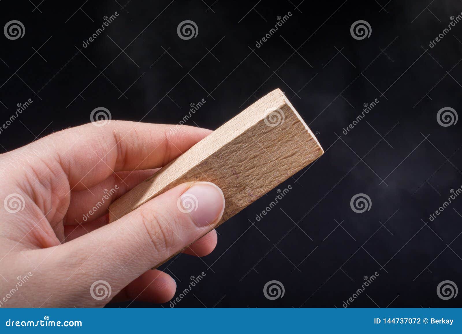 Small Piece of Cut Wood in Hand Stock Photo - Image of logging ...