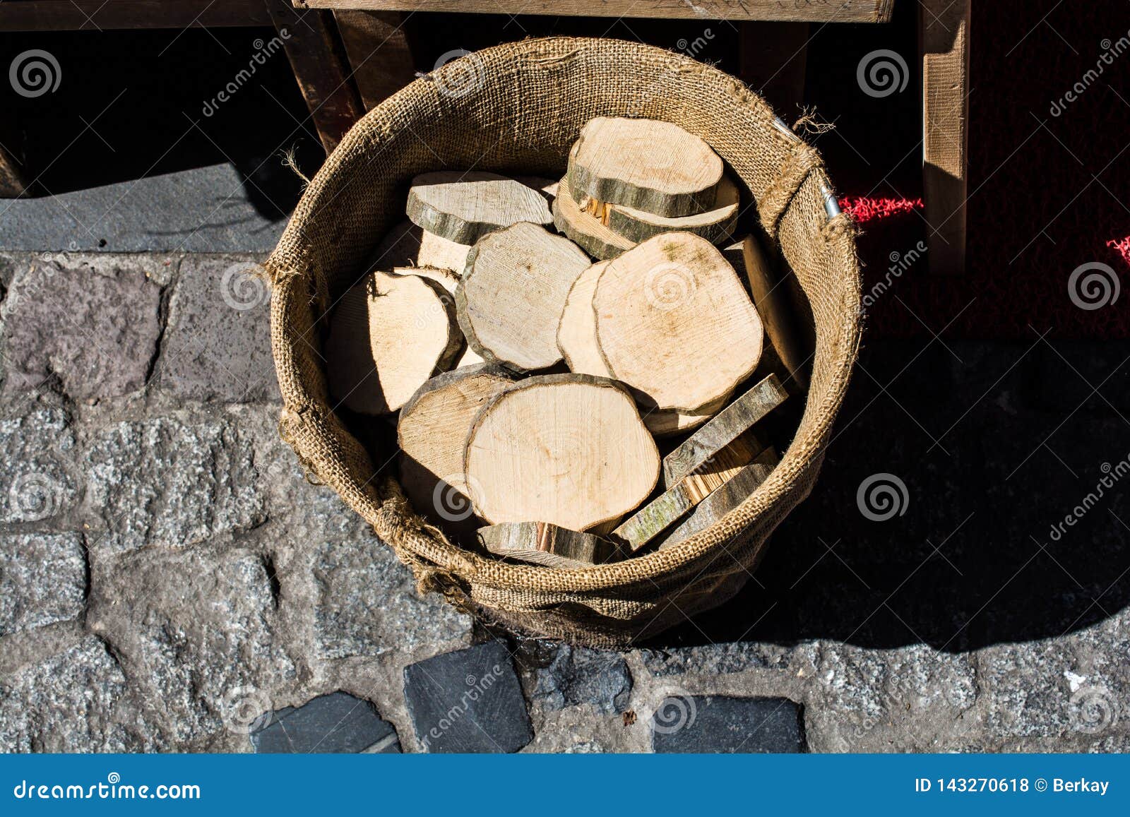 Small Piece of Cut Wood Logs Stock Photo - Image of bark, circular ...