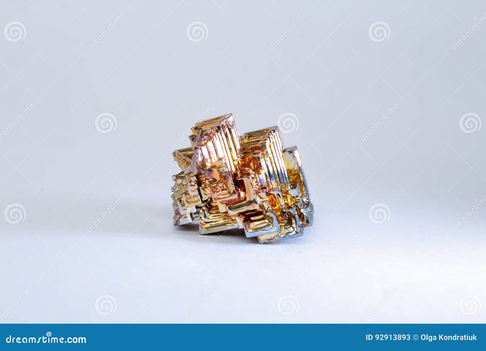 A Small Piece of Natural Bismuth on a White Background Stock Image ...