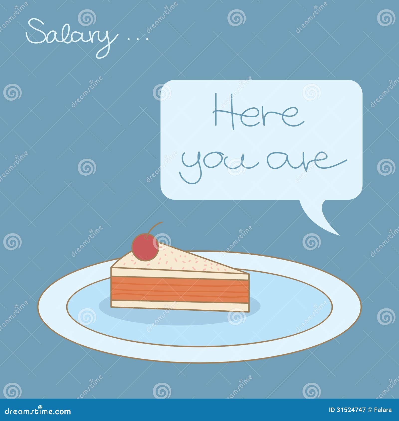 A Small Piece of Salary Cake Stock Vector - Illustration of attractive ...