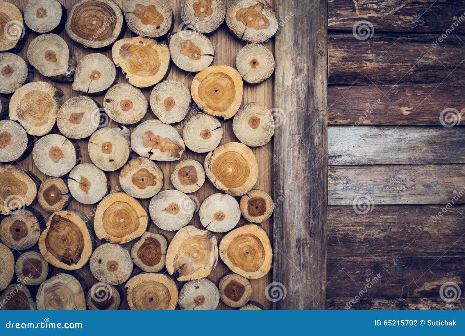 Small Piece of Wood Logs Used for Design Decorated Stock Photo - Image ...