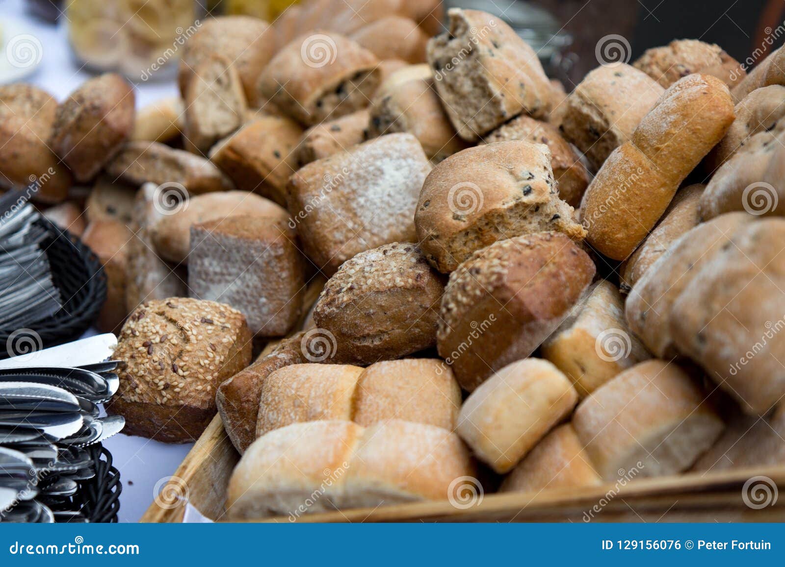 Small pieces of bread stock photo. Image of breakfast - 129156076