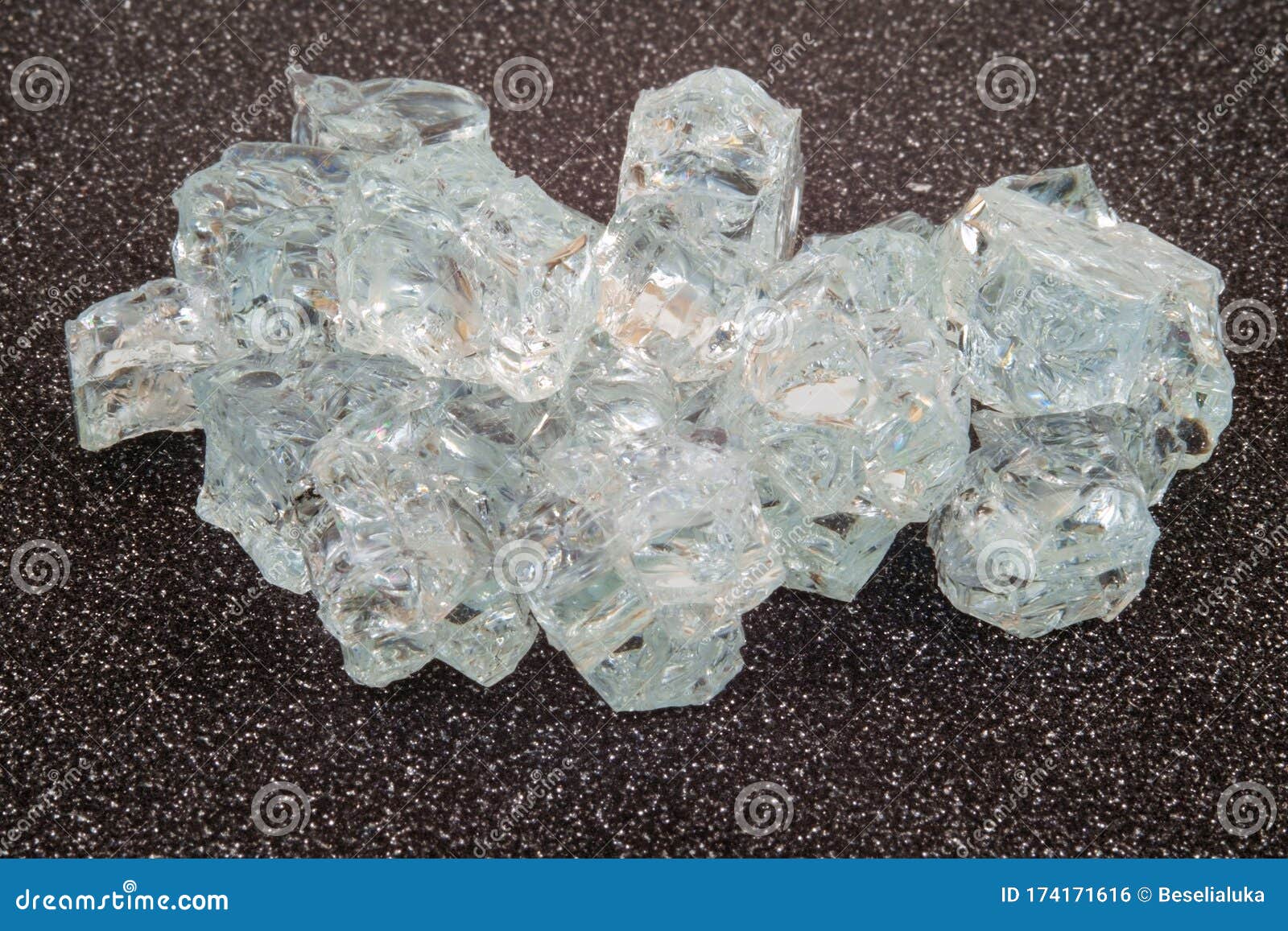Small Pieces of Broken Glass or Crystal Stock Photo - Image of impact ...