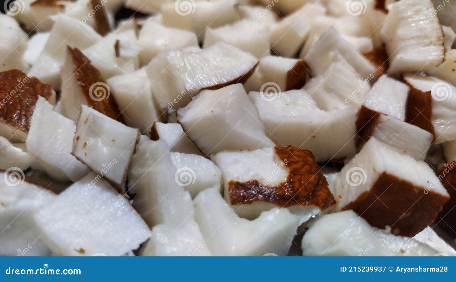 Small pieces of coconut stock image. Image of dessert - 215239937