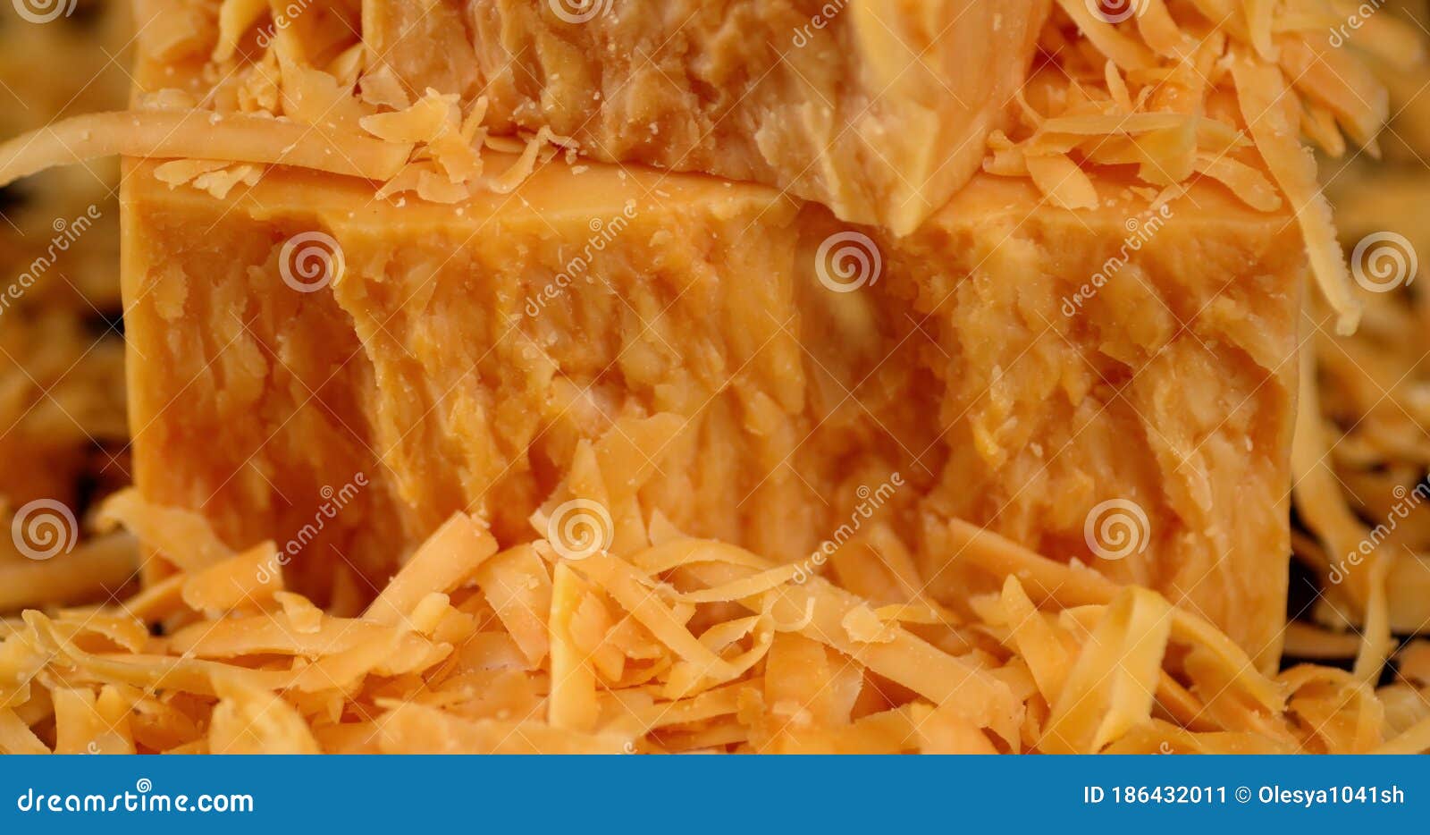 Small Pieces Grated Cheddar Cheese Falling on the Table. Stock Video ...