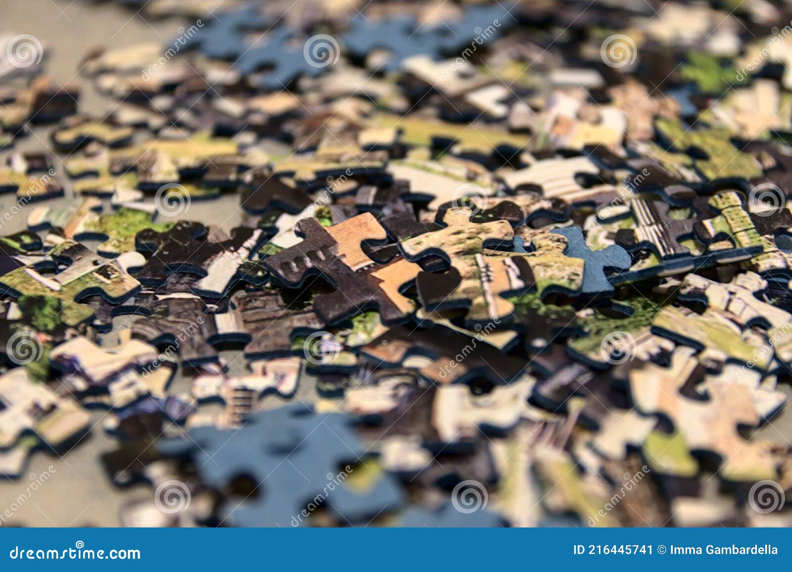 Small Pieces of a Puzzle, a Challenging Board Game. Stock Image - Image ...