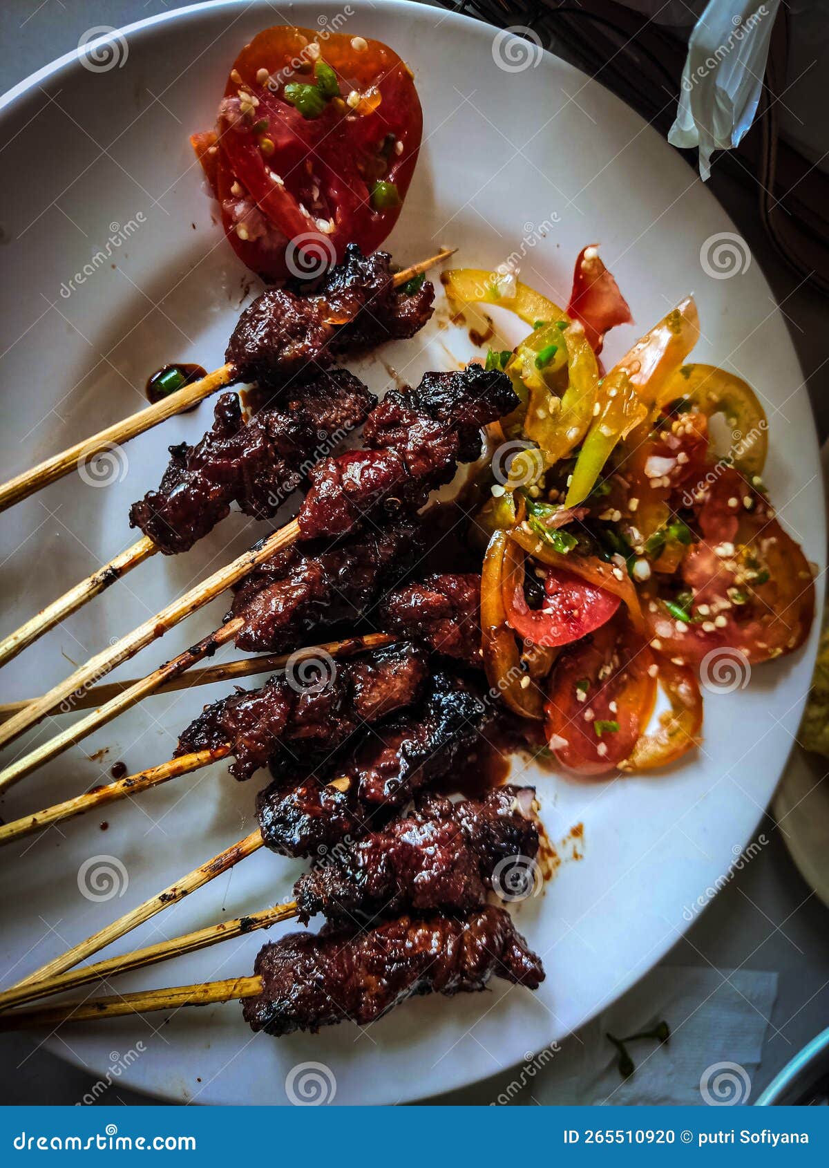 Small Piecies of Meat Roasted on Skewer Stock Photo - Image of skewer ...