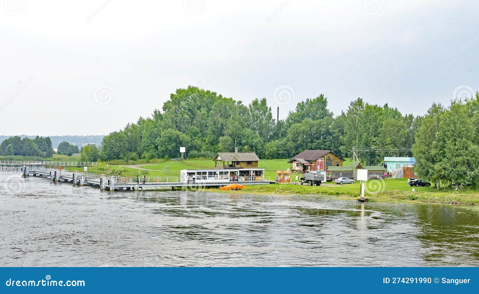 Small Pier on the Bank of a Russian River Stock Photo - Image of ...
