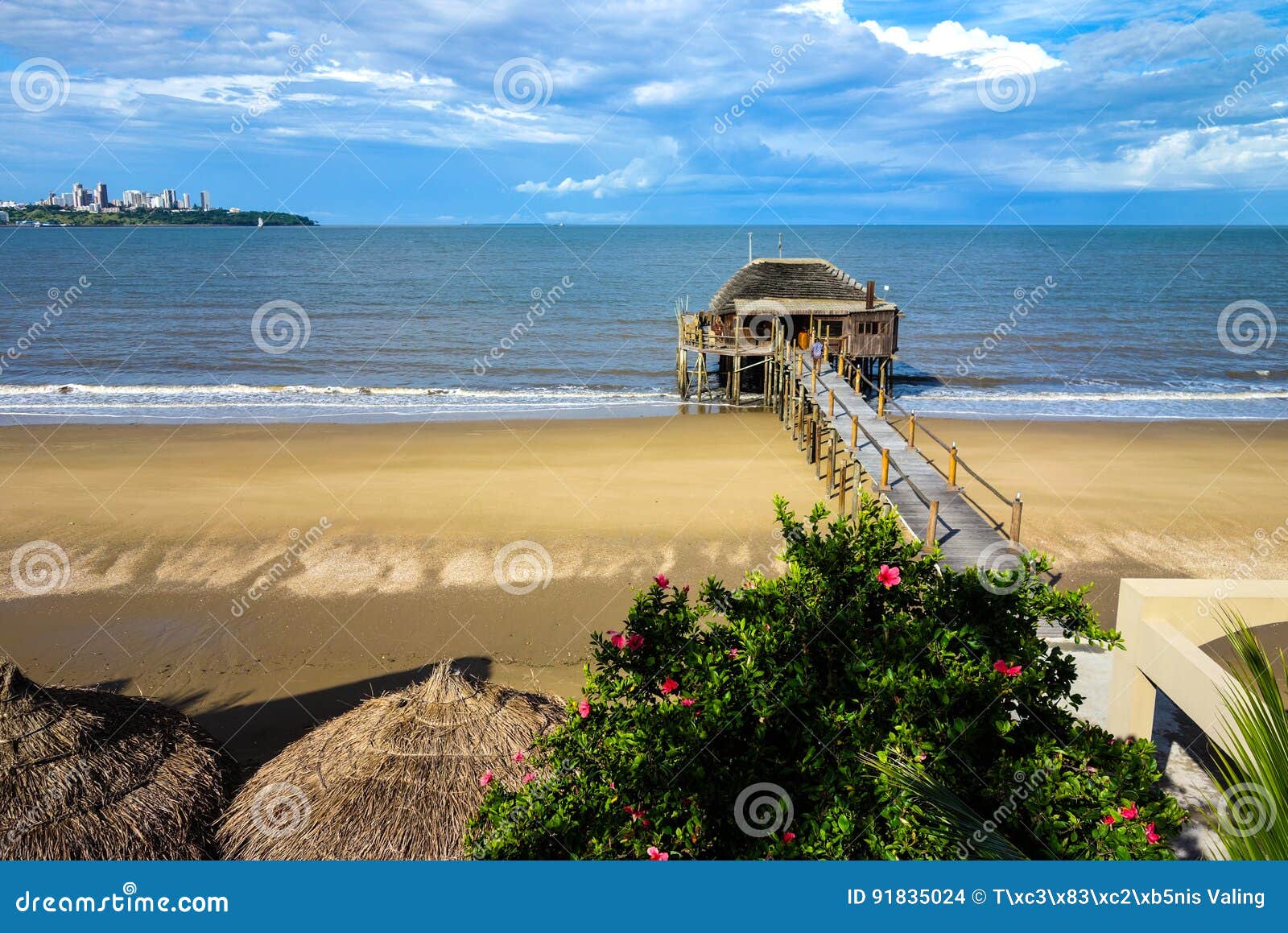 Small Pier Extending Into Silky Smooth Ocean At Sunset. Royalty-Free ...