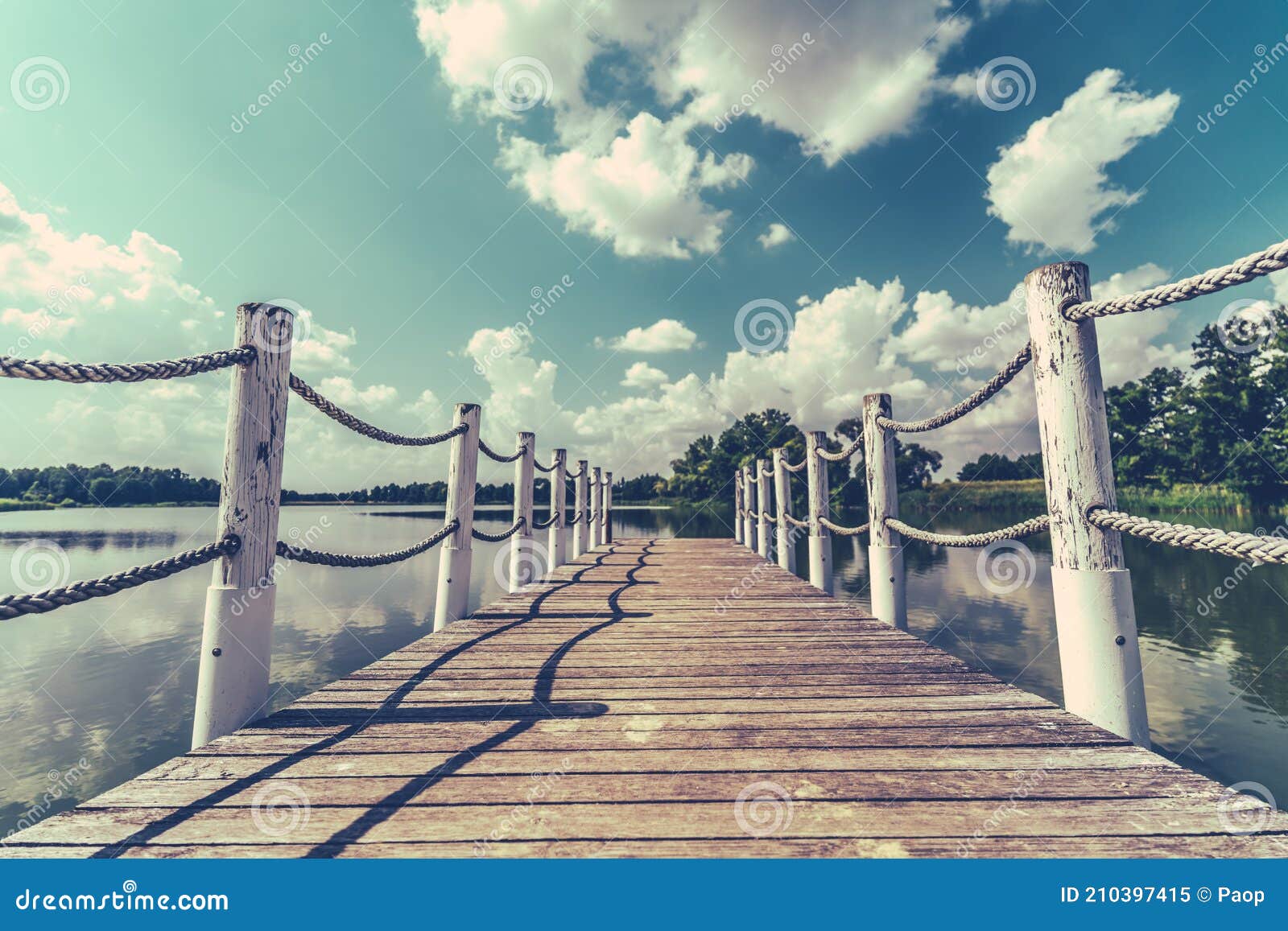 Small Pier in a Lake Captured on a Beautiful Sunny Day Stock Image ...