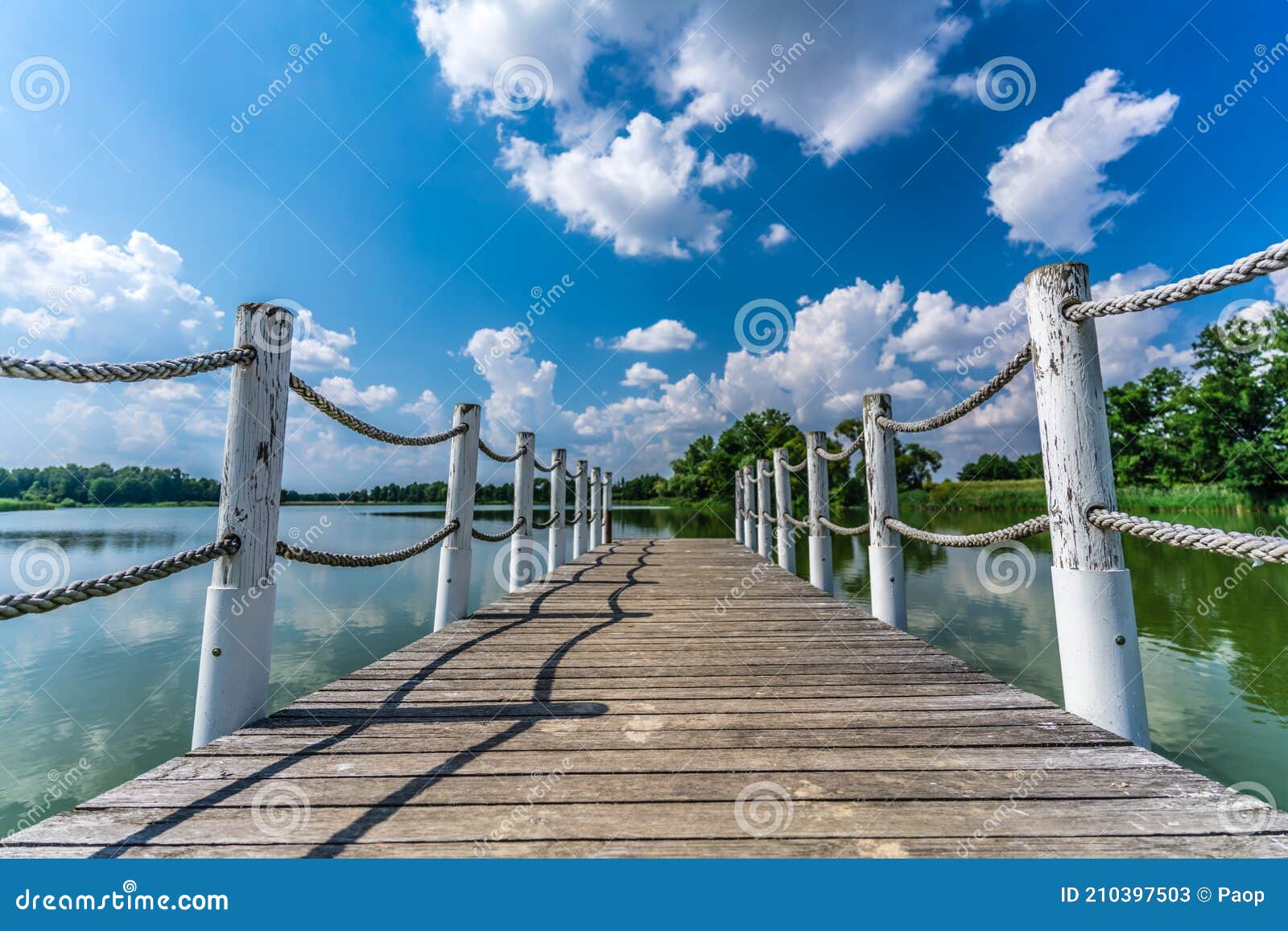 Small Pier in a Lake Captured on a Beautiful Sunny Day Stock Image ...