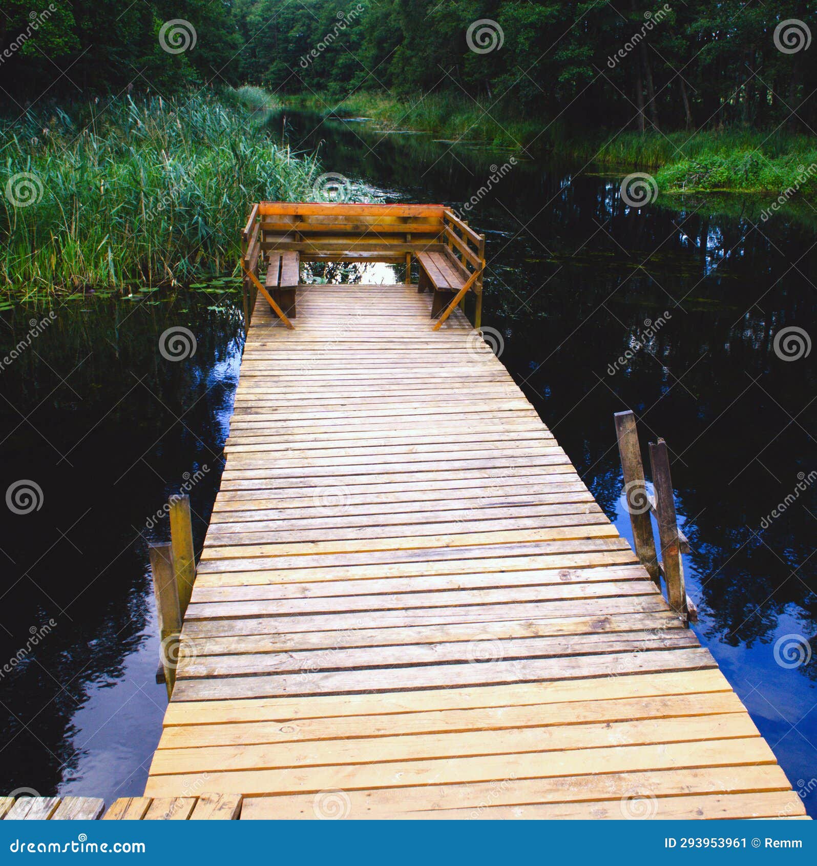 A small pier on the river stock image. Image of environment - 293953961