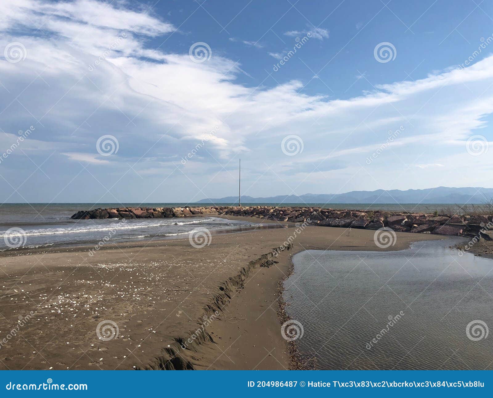 A Small Pier Structure by the Sea Stock Image - Image of water, cloud ...