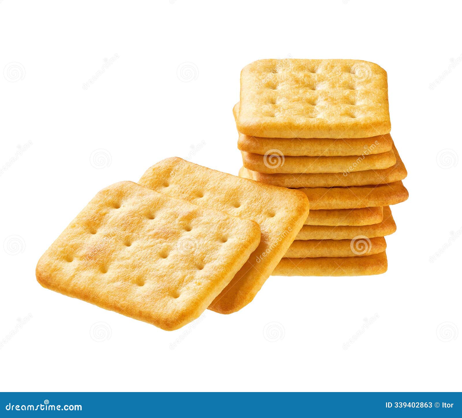 Stack of Cheese Crackers Isolated on White Background. Cheese Crackers ...