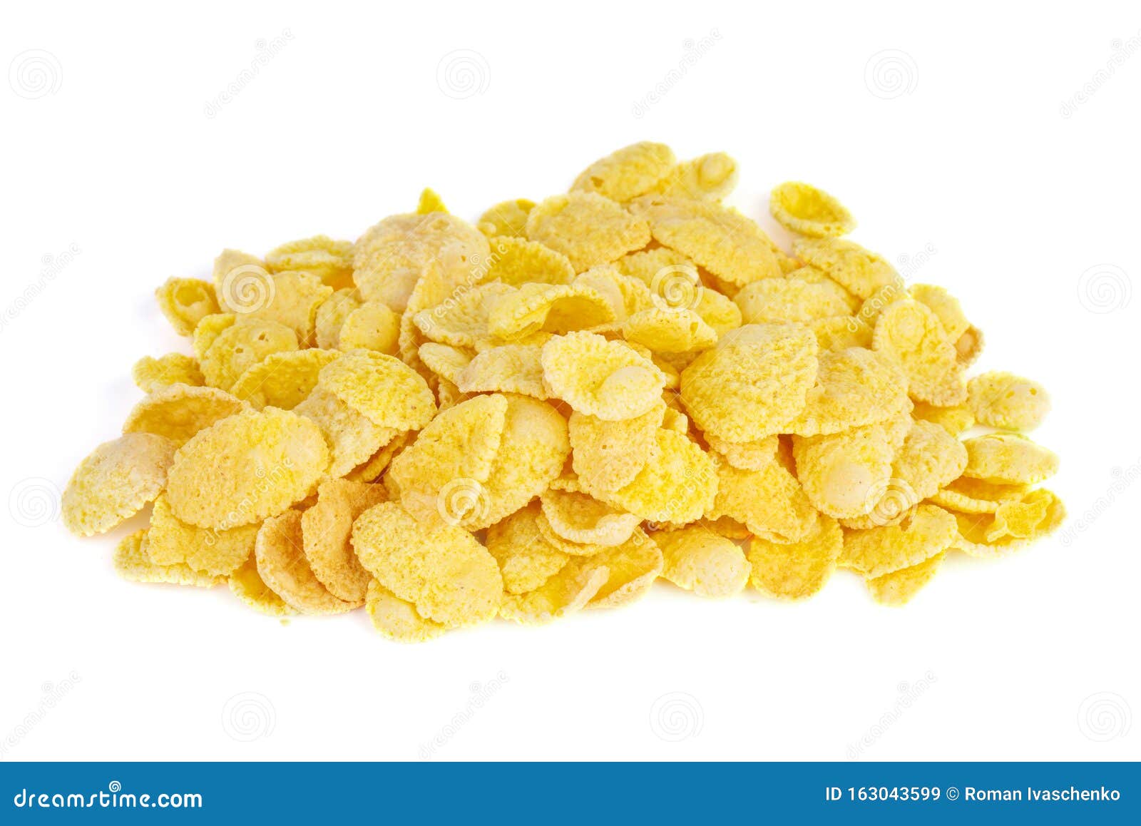 Small pile of corn flakes stock image. Image of crunchy - 163043599