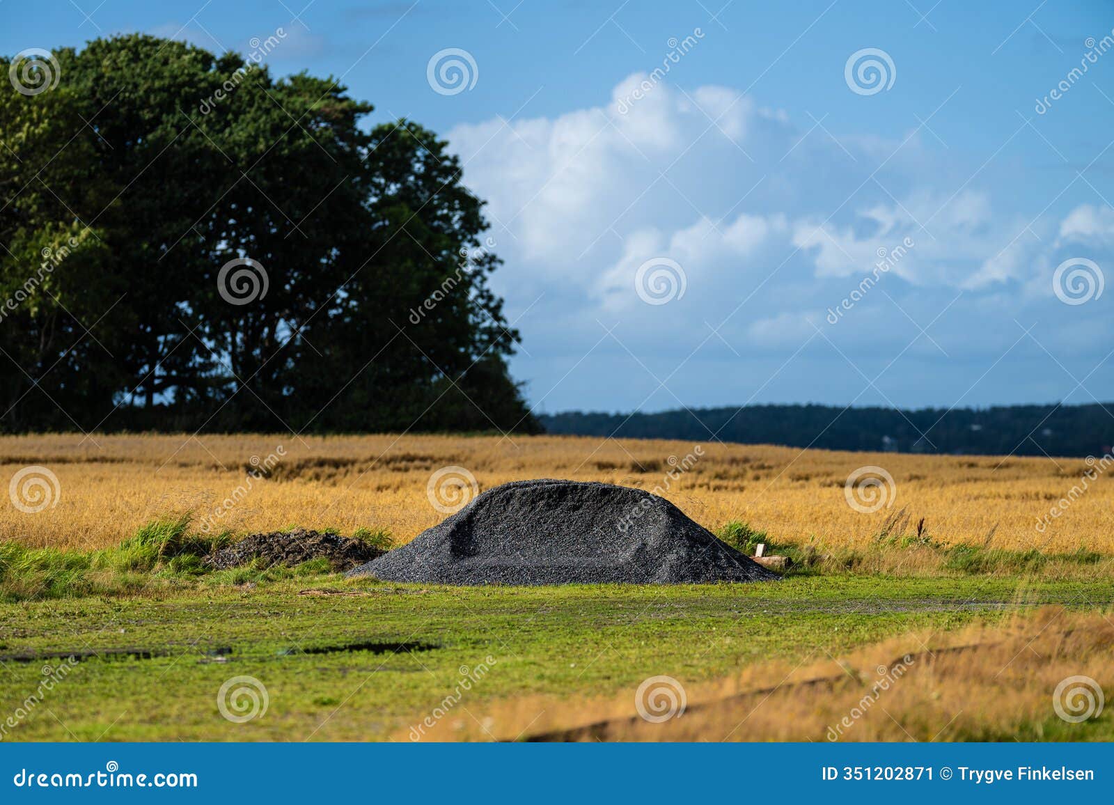 Small Pile of Gravel by a Field.. Stock Image - Image of farming ...