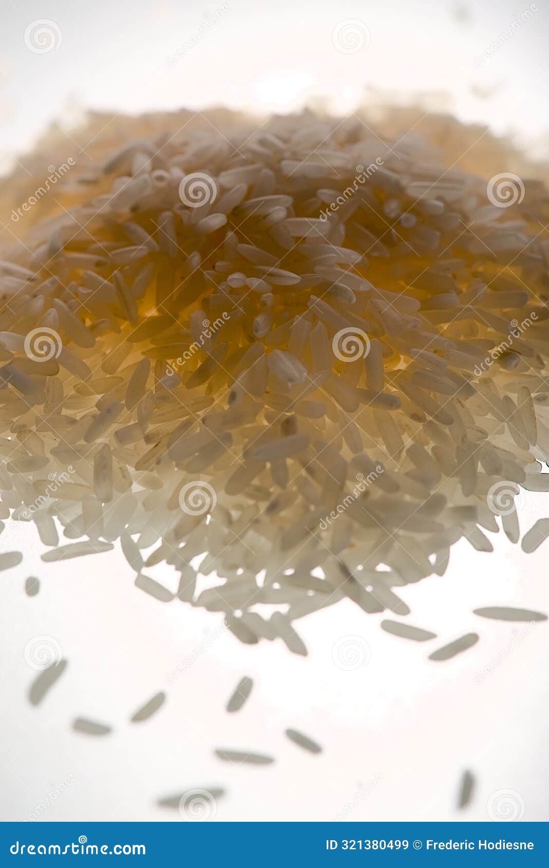 Small Pile of Illuminated Long White Rice Stock Image - Image of grain ...