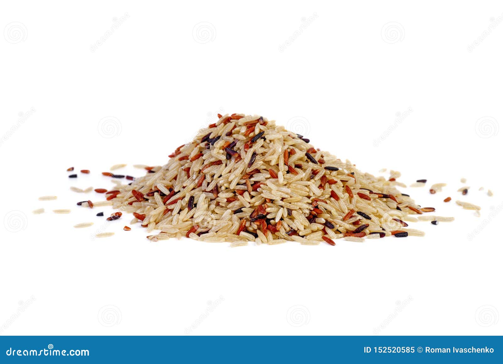 Small Pile of Rice Grains Different Breeds Stock Image - Image of ...