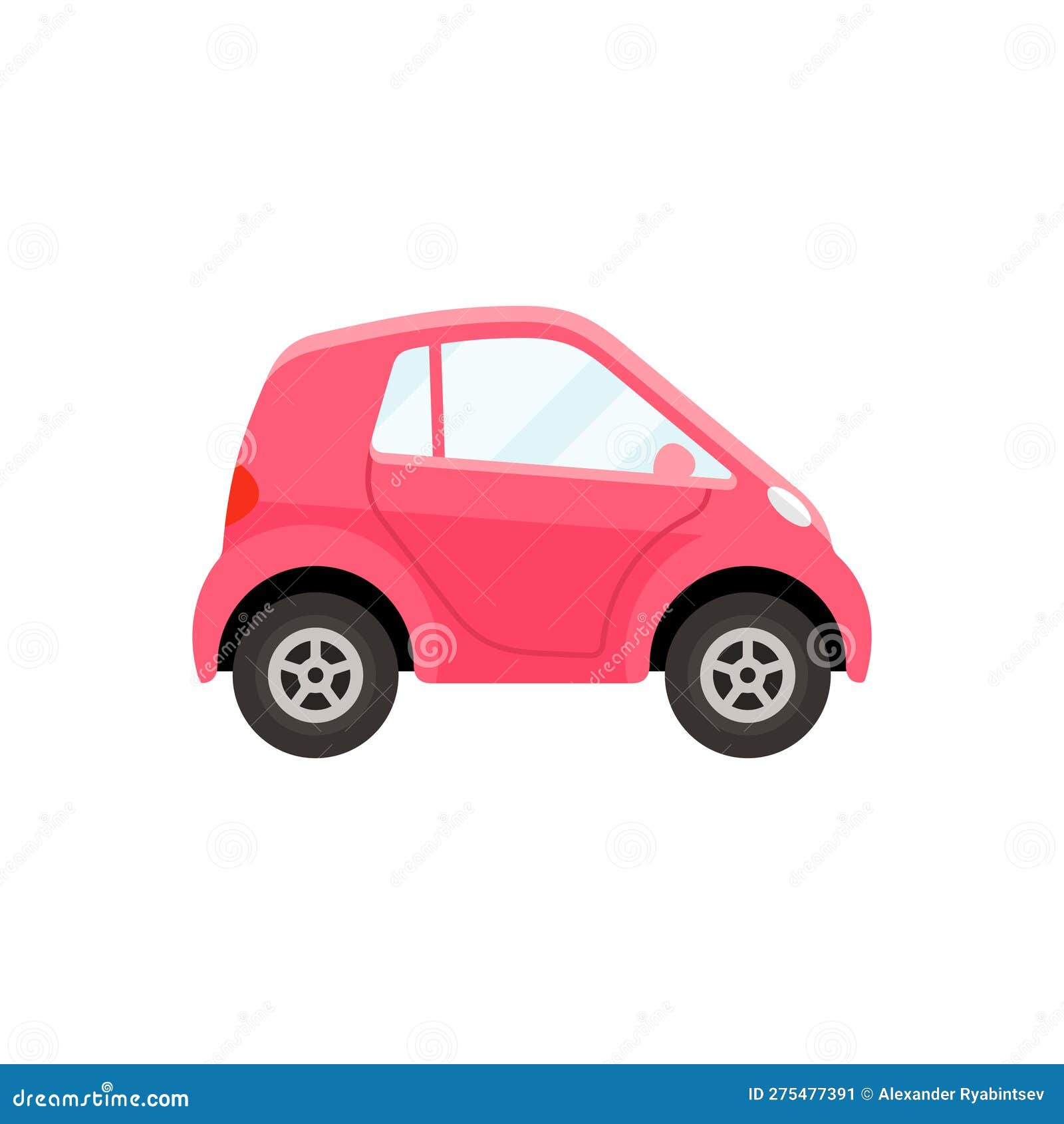 Micro Car Pink Coloured Flat Style Vector Illustration Stock Vector ...