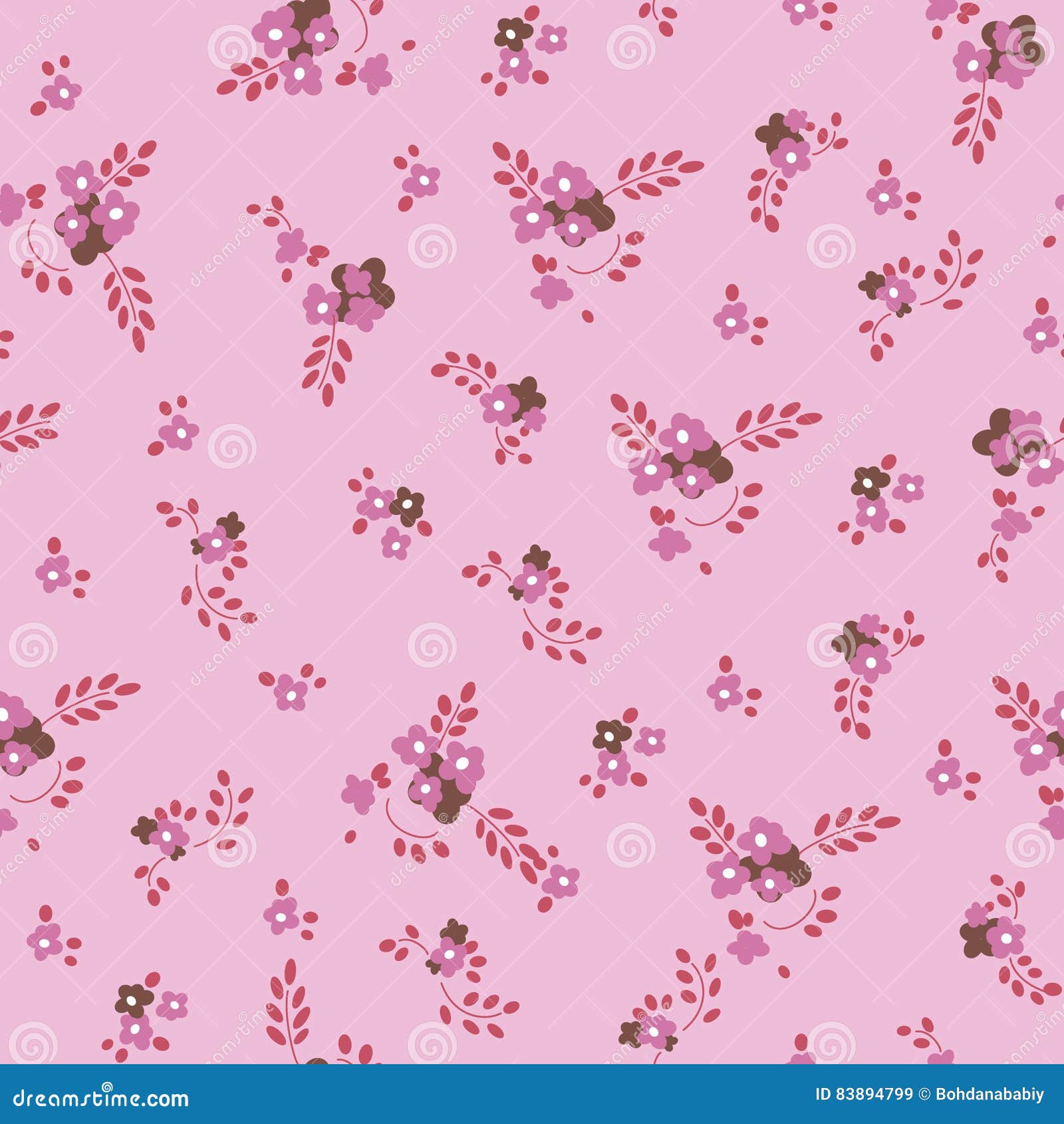 Small pink flowers stock vector. Illustration of cute - 83894799